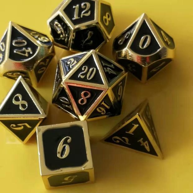 Metal Dice Board Game Running Group COC Alloy Color Multi-Sided Digital ...