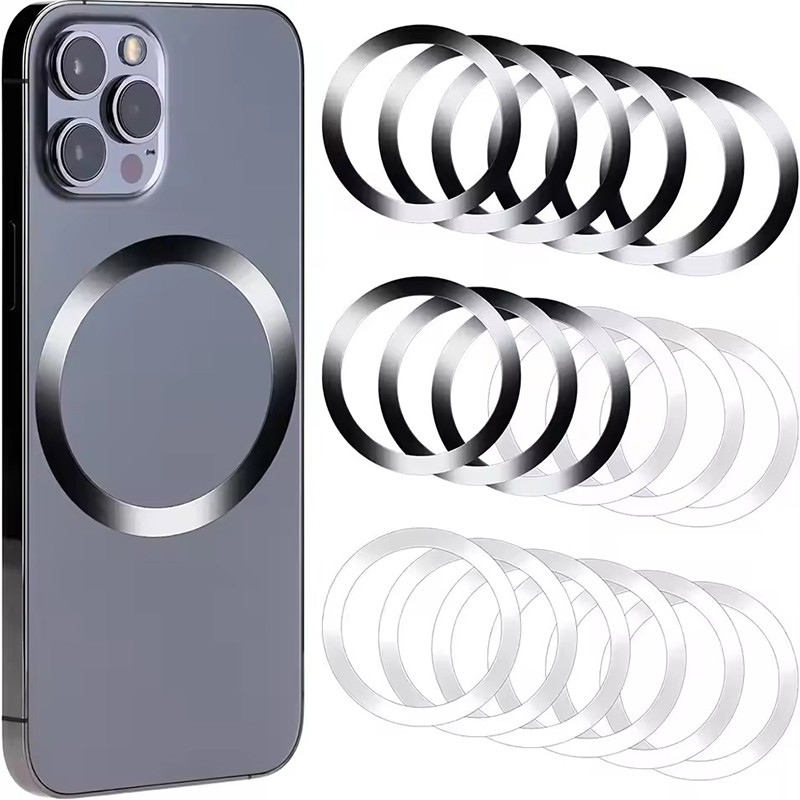 Universal Wireless Charging Sticker Ring - Stainless Steel Magnetic Car ...