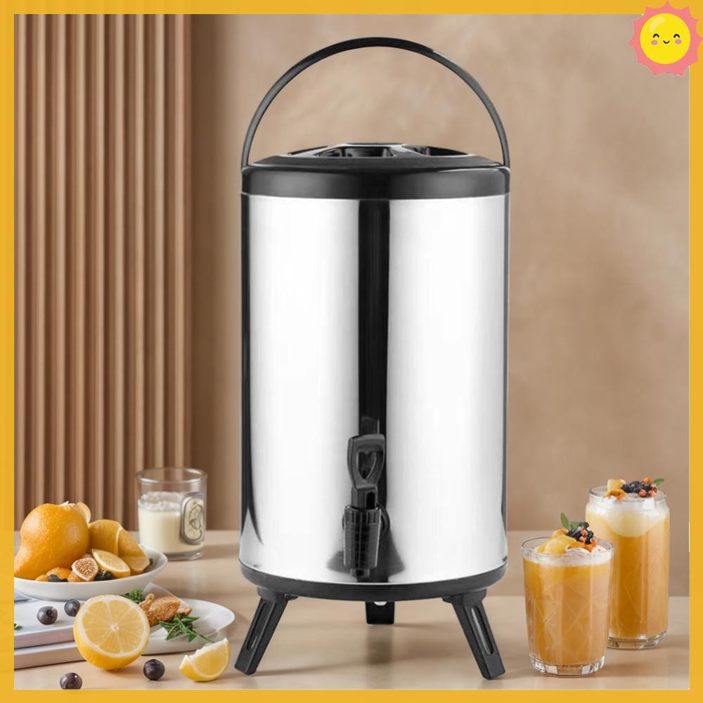 Stainless Steel Milk Tea Buckets 6L/8L with Faucet Milk Tea Barrel ...