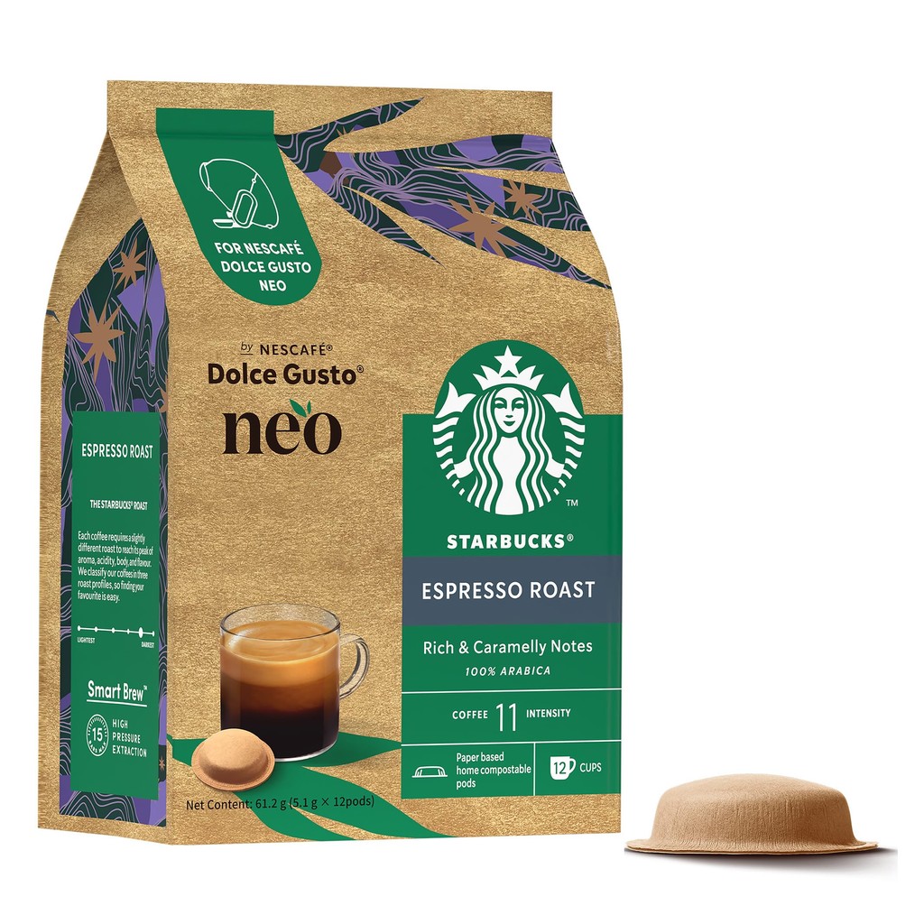 Nescafe Dolce Gusto Neo Starbucks Espresso Roast 12-Pack Pods Black ...