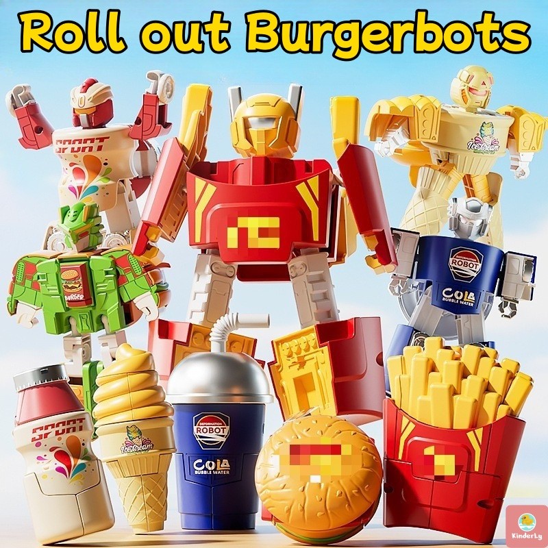Burger Robot Toy Transformable Simulation Icecream Fries Burger Dual ...