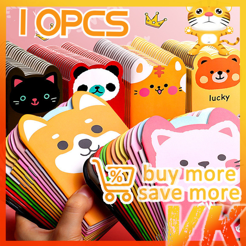 VK 10PCS A6 Mini Notebook Portable Kids Notebooks Cartoon Small ...