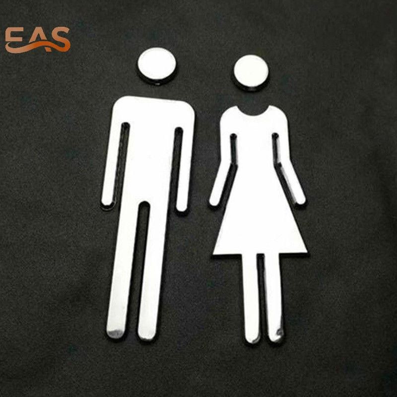 [EAS] Men&Woman WC Door Signs Decals Toilet Signs Restroom Washroom ...