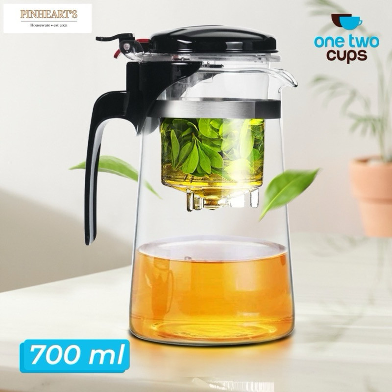 CHINESE PITCHER TEKO TEA COFFEE GLASS BOROSILICATE HEAT RESISTANT WITH ...