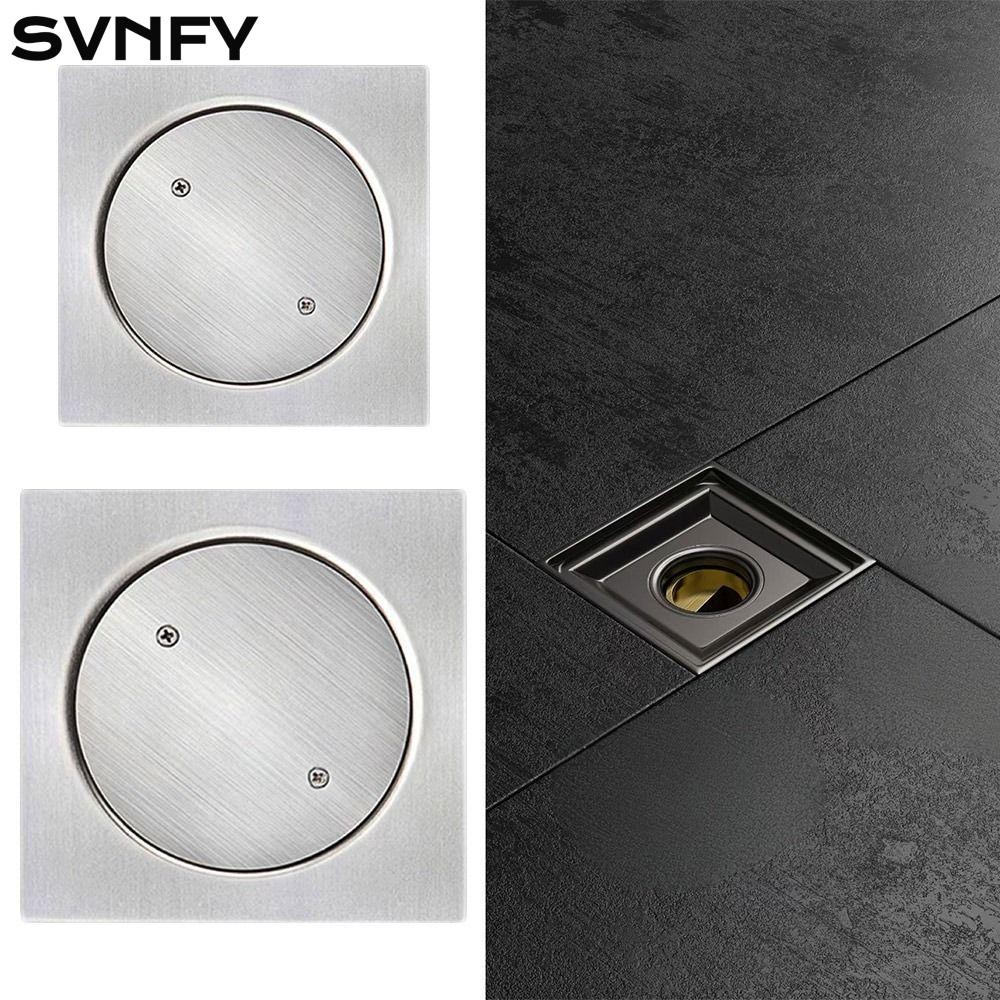 SVNFY Cleanout Floor Drain, Square with Cleaning Port Shower Floor ...