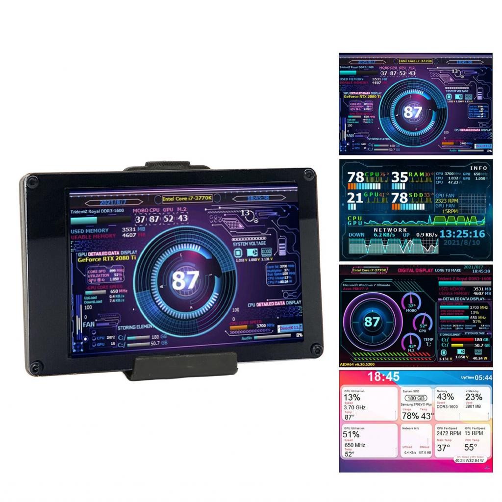 IPS USB Mini Screen 3.5 Inch CPU Data Monitor GPU RAM for Office ...