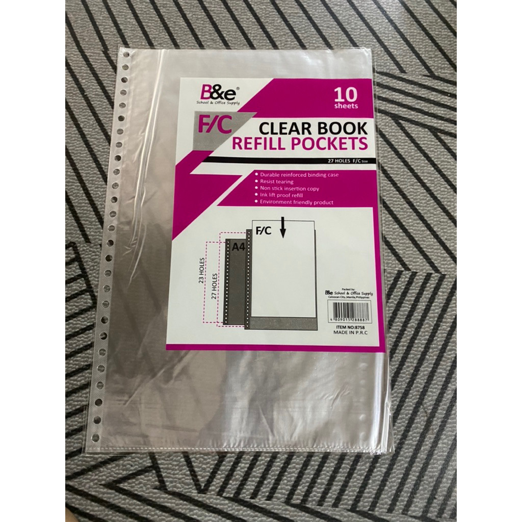 CLEAR BOOK REFILL POCKETS 10 SHEETS LONG | Shopee Philippines