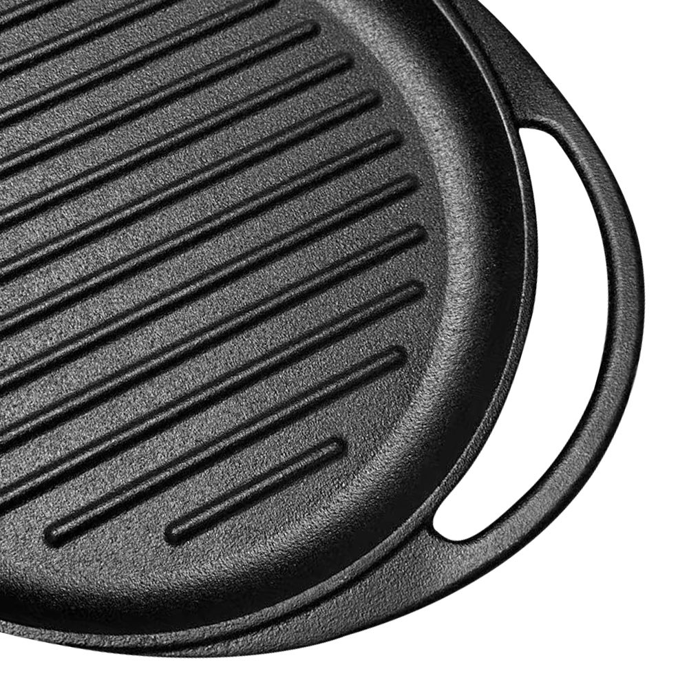 【Maynila Delivery】10 Inch Cast Iron Grill Pan Round Frying Pan Non ...