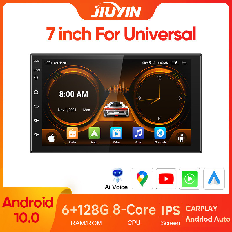 JIUYIN 7 inch Android Head Unit Android 10.0 8-Core Car Stereo ...