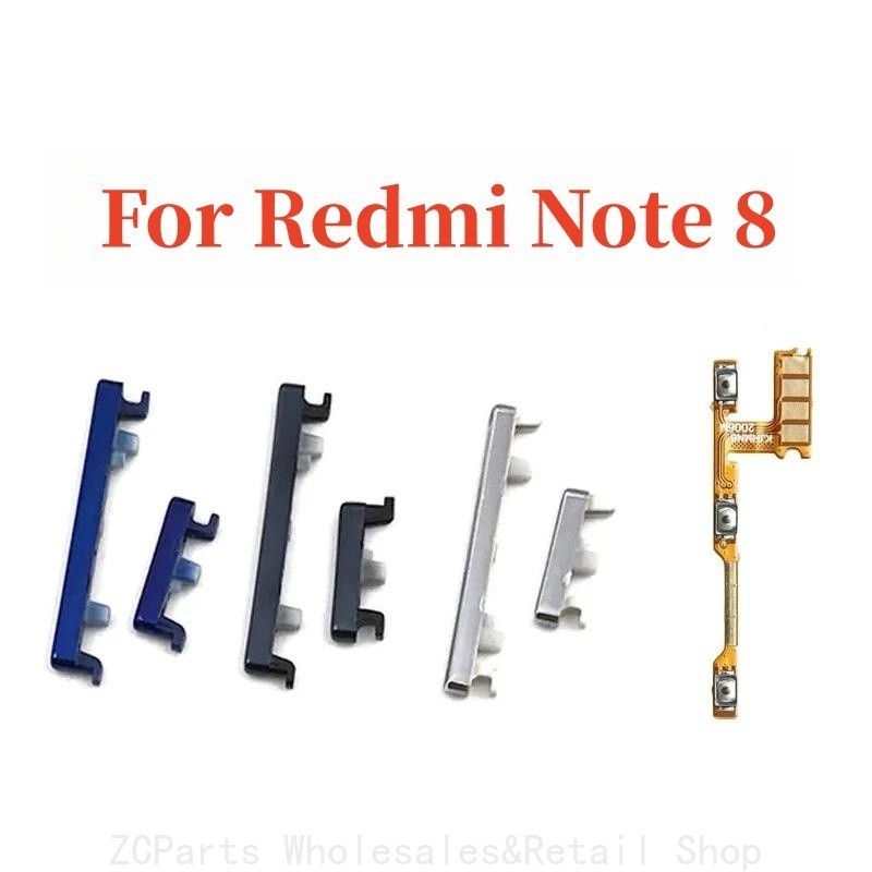 For Redmi Note 8 Switch Ribbon Power Volume Button Flex Cable on Off Up ...