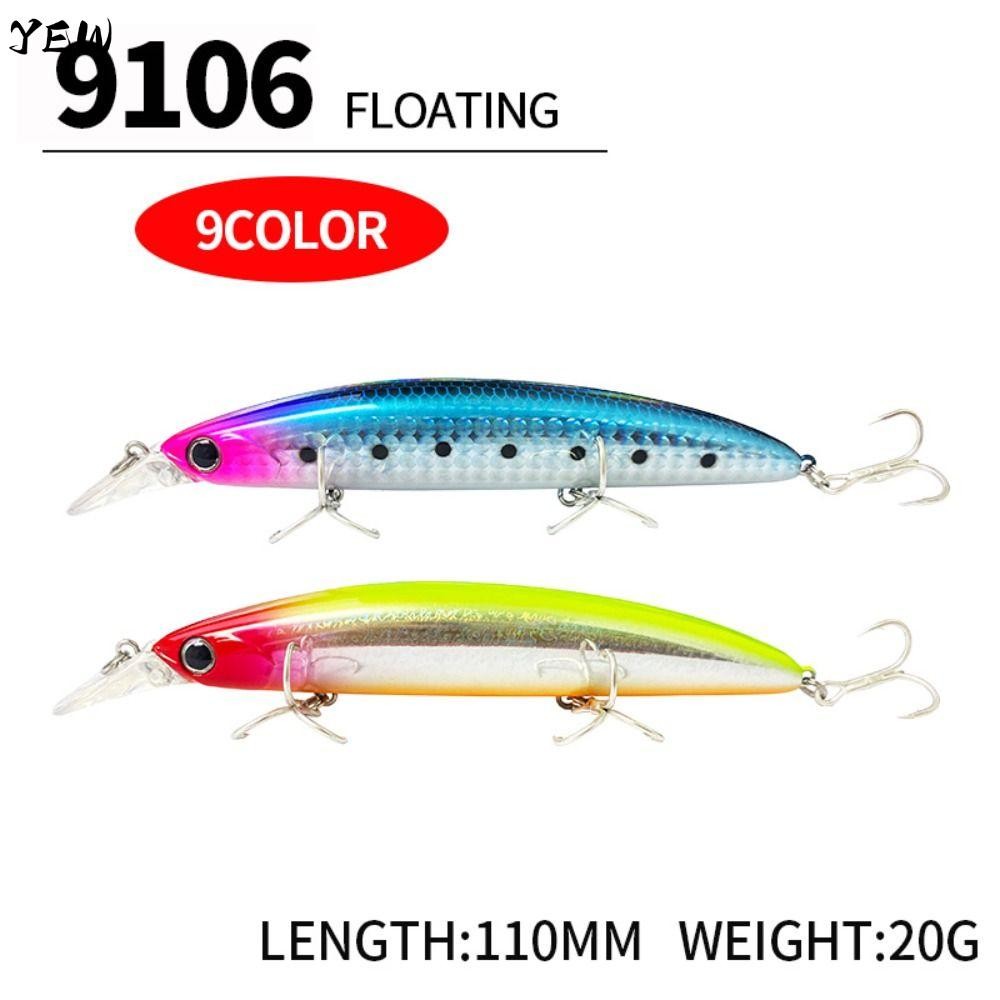 YEW Fishing Lure, Bass Floating Hart Fishing Bait, 2023 Bass Fake 110MM ...
