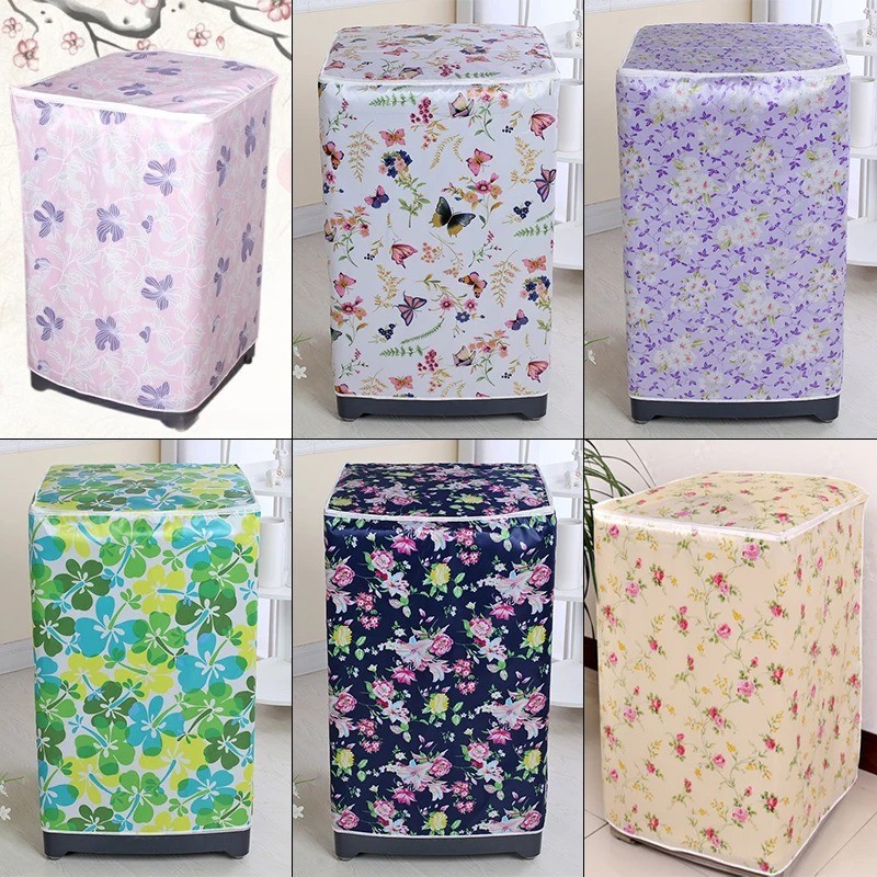 Top Load Washing Machine Cover Flower Pattern Print Dryer Cover Washing ...