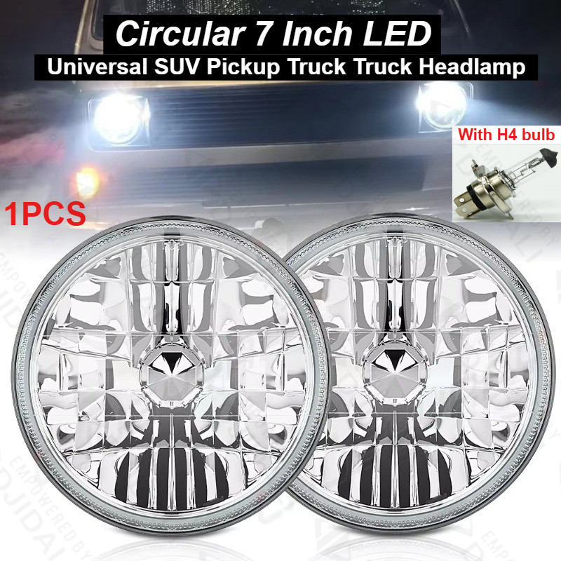 1Pcs 7" Round Headlight H4 LED Compatible 24V for Classic Car Truck ...