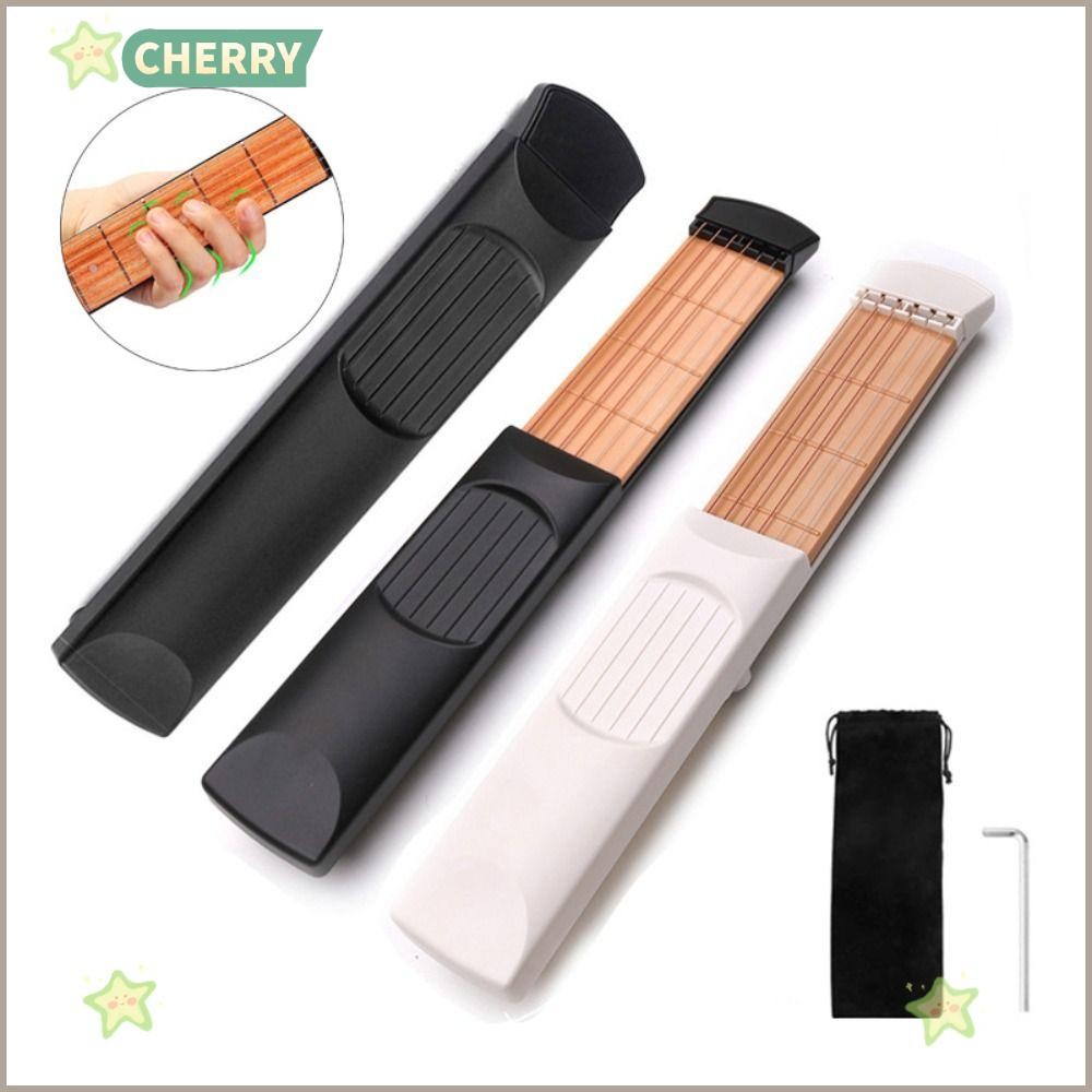CHERRY Pocket Guitar, 4/6 Fret Professional Guitar Practice Tool ...