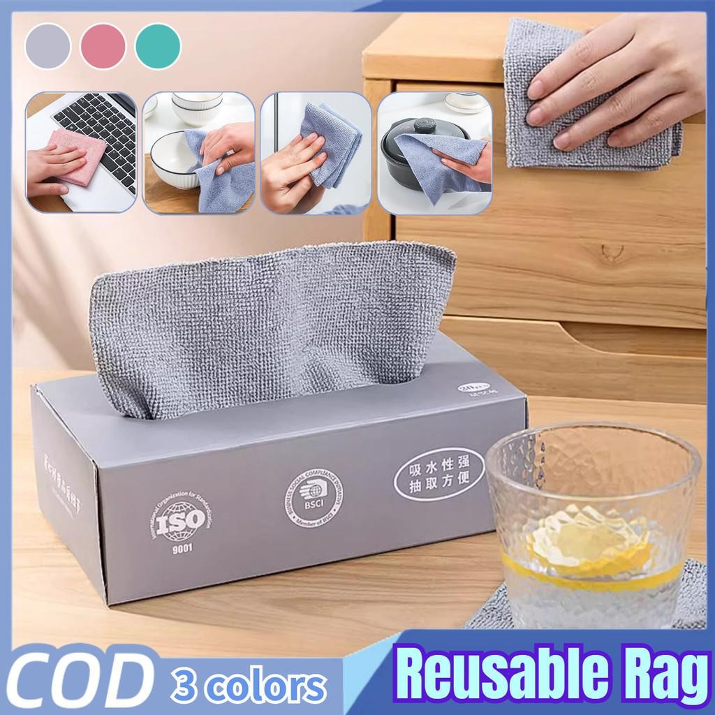 20PCS/Box Microfiber Towel Reusable Kitchen Cleaning Dishcloth Non ...