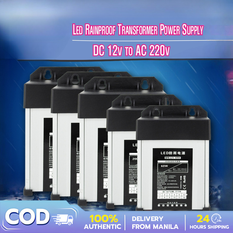 Rainproof LED Transformer Power Supply / DC 12V to AC 220V 60W ~ 400W ...