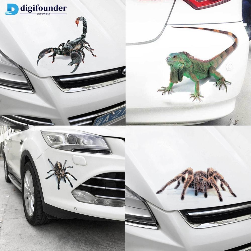 DGR 3D Car Stickers Universal Spider Scorpion Lizard Shape Emblem ...