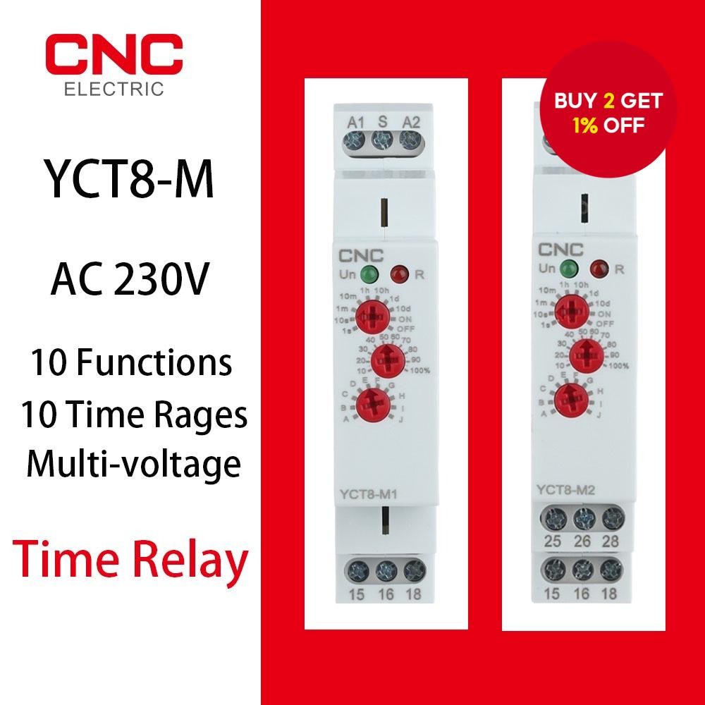 CNC YCT8-M 16A Multifunction Timer Relay with 10 Function Options AC ...