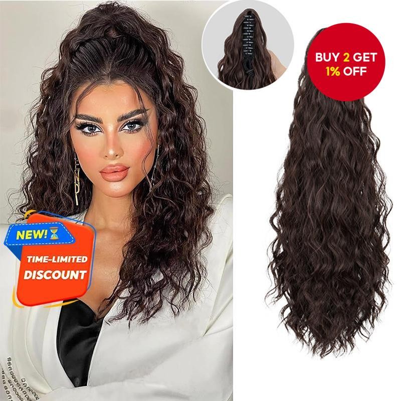 45cm Kinky Curly Ponytail Hair Extension for Women with Clip - Thick ...