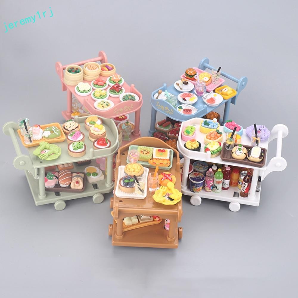 JEREMY1RJ Mini Kitchen Carts Trolleys, With Food Model Furniture ...
