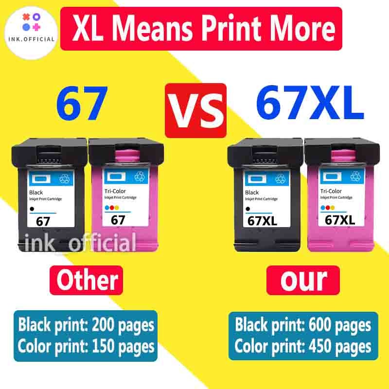 COD-HP 67 ink HP67XL ink cartridge for HP 1255 2724 2725 2722 2723 2752 ...