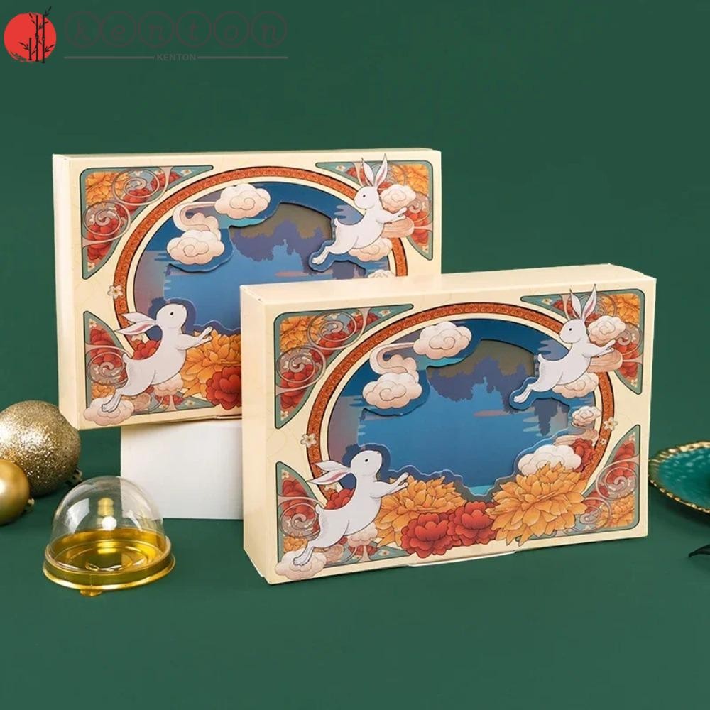 KENTON Mooncake Packaging Gift Box, Chinese Style Cute Egg Yolk Crisp ...
