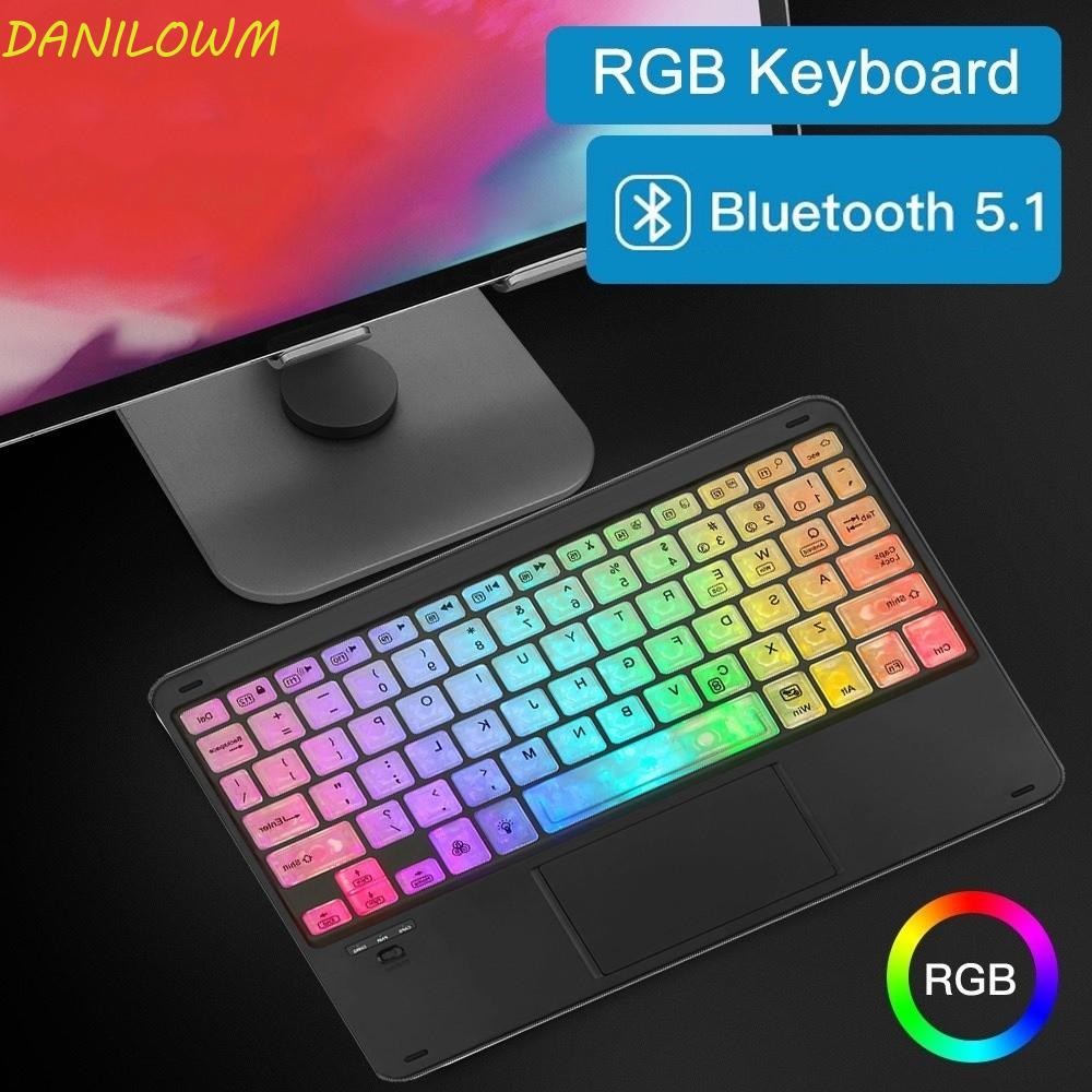 DANILOWM Bluetooth Keyboard, RGB Light Colorful Luminous Wireless ...