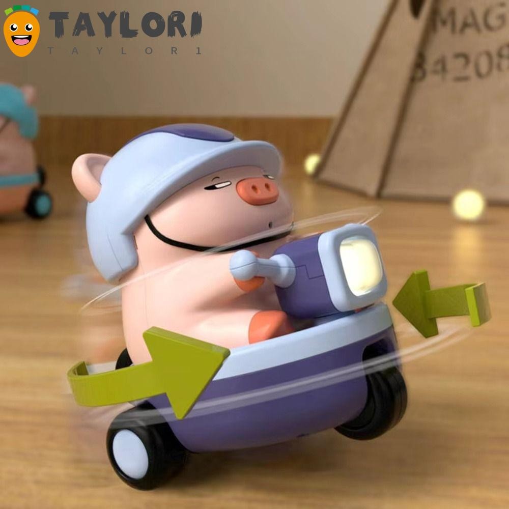 TAYLOR1 Pig Stunt Three-wheeled Car Toys, Plastic Interactive Animal ...
