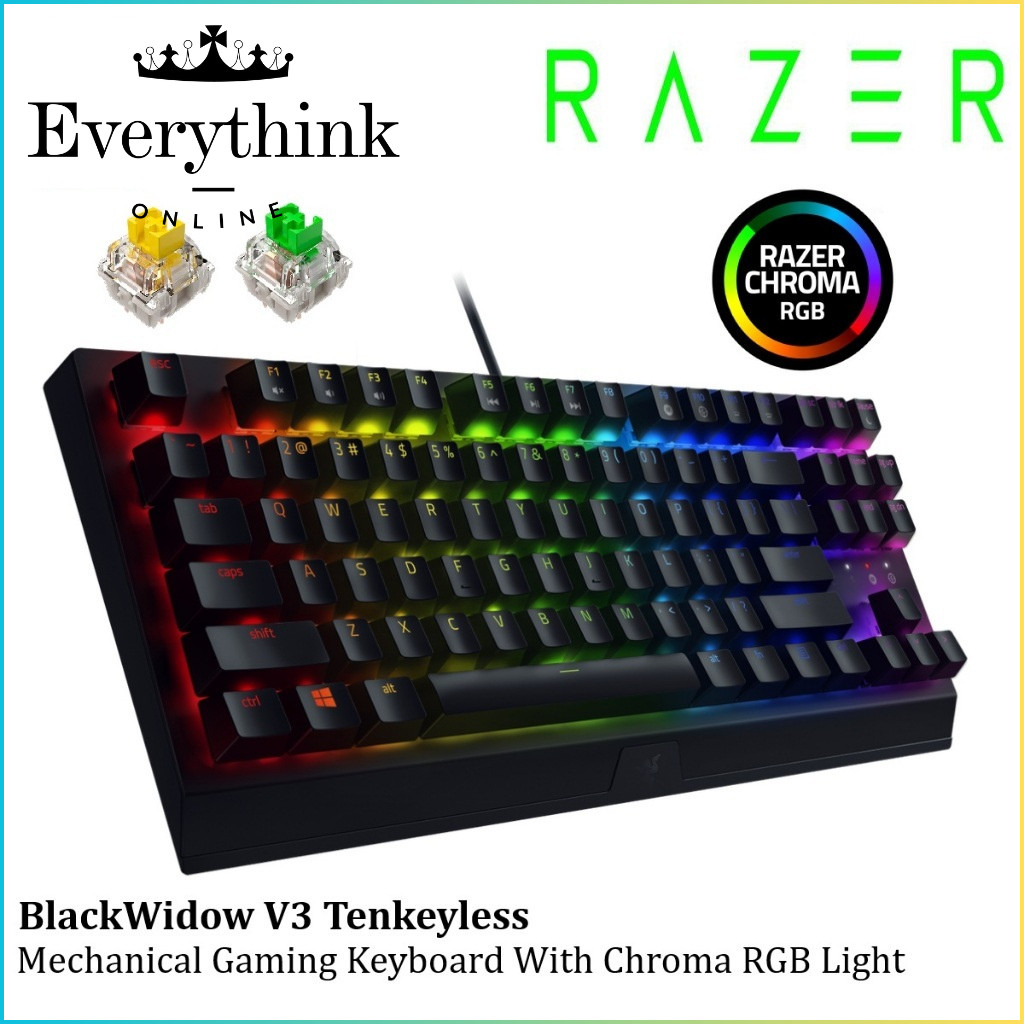 RAZER BLACKWIDOW V3 TENKEYLESS MECHANICAL GAMING KEYBOARD WITH CHROMA ...