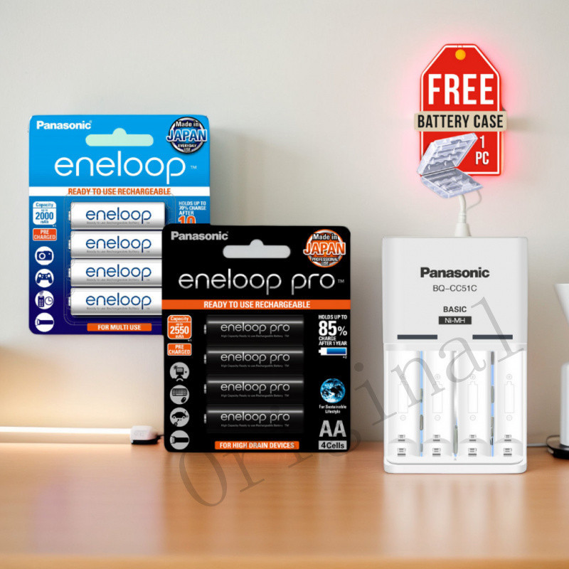 Eneloop Pro AA Rechargeable Battery AAA For Camera with charger double ...