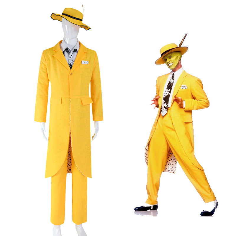 Changing Monster cos costume Kim Carey JimCarry Mask Man Yellow Long ...
