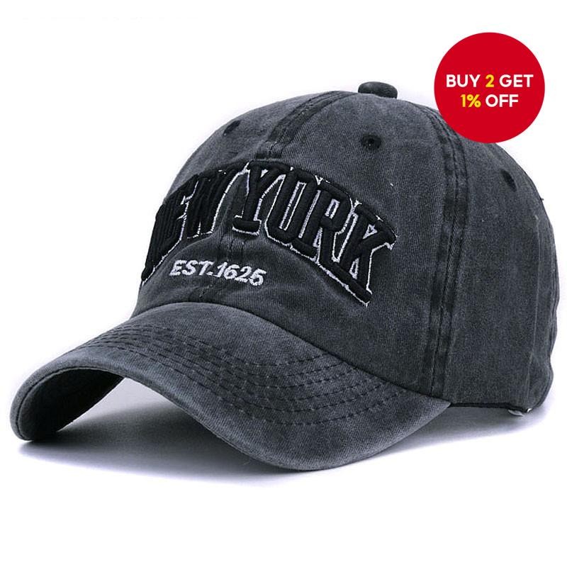 Vintage Washed Cotton Baseball Cap Distressed Embroidered Letter ...