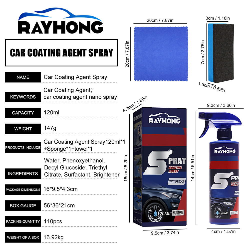 3 in 1 Ceramic Car Coating Spray High Protection 120ml Scratch Nano ...