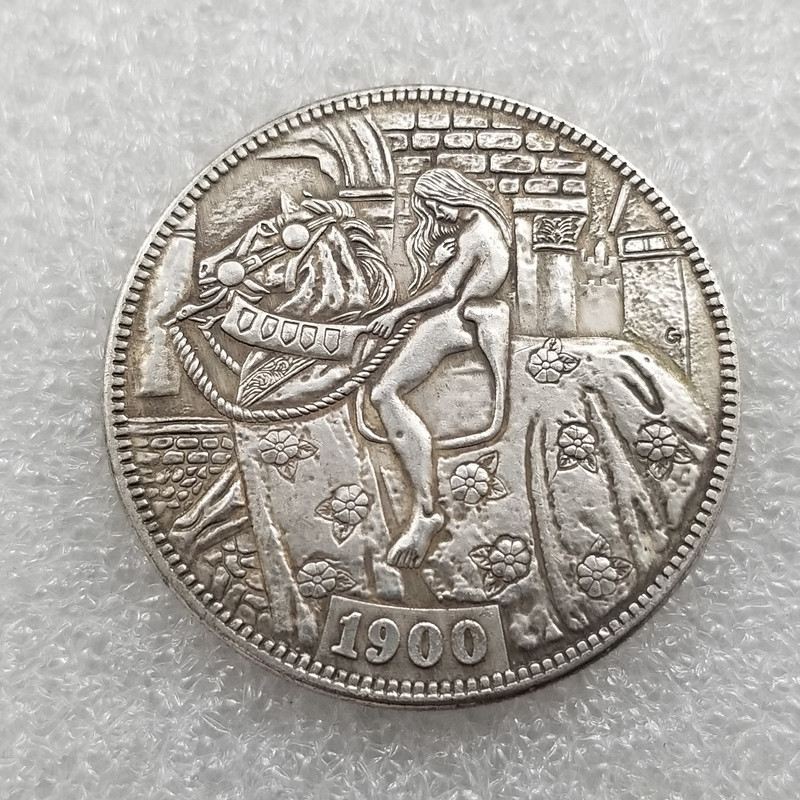Antique Crafts Wanderer Skull Silver Plated Coin Magic Coin ...