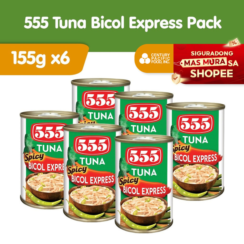 555 Tuna Bicol Express 155g (Pack of 6pcs) - Healthy, High Protein, Vit ...