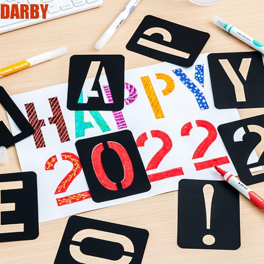 DARBY Letter Number Symbols Templates PP Plastic 42pcs/set DIY Craft ...