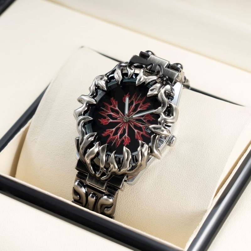 New Men's Watches Alabaster Claw Cracking Flame Y2K Waterproof Quartz ...