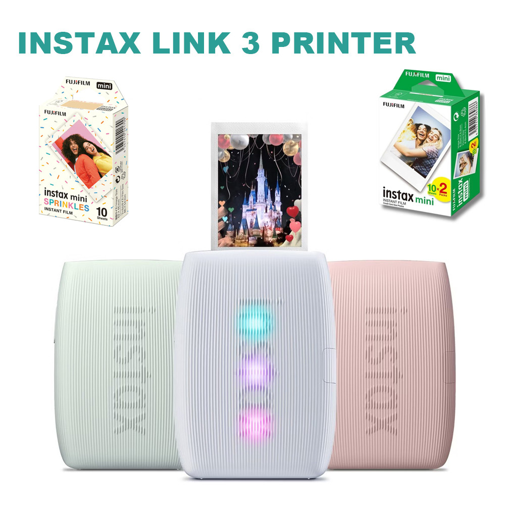 Fujifilm Instax Mini Link 3 Smartphone Wireless Printer Bundle Fuji ...