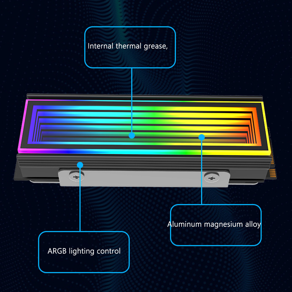M.2 Nvme SSD Radiator Heat Sink AURA Sync Solid State Hard Disk Cooler ...
