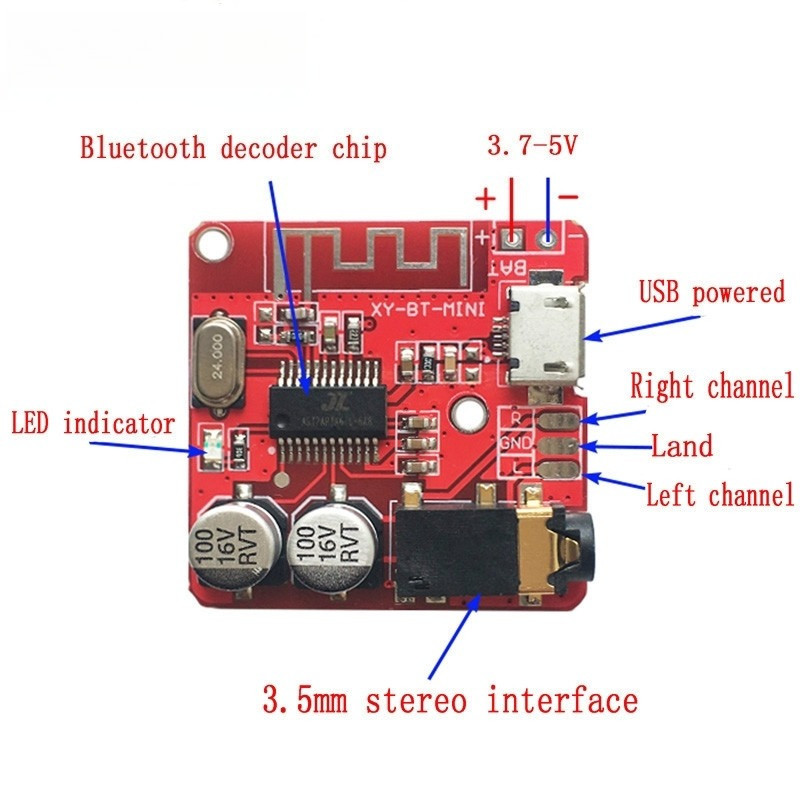 3.7-5V Wireless Bluetooth MP3 Decoder Board BLE 4.1 Circuit Board ...
