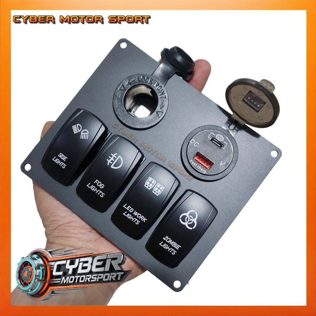 Car dashboard panel instrument 4 switch volt meter dc socket 12 volt 24 ...