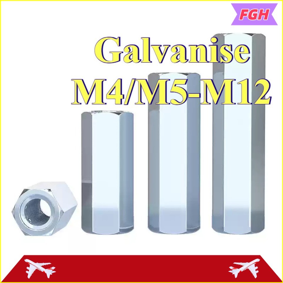 Galvanized Hex Coupling Nut，Threaded Coupler Nut，DIN6334 Metric ...