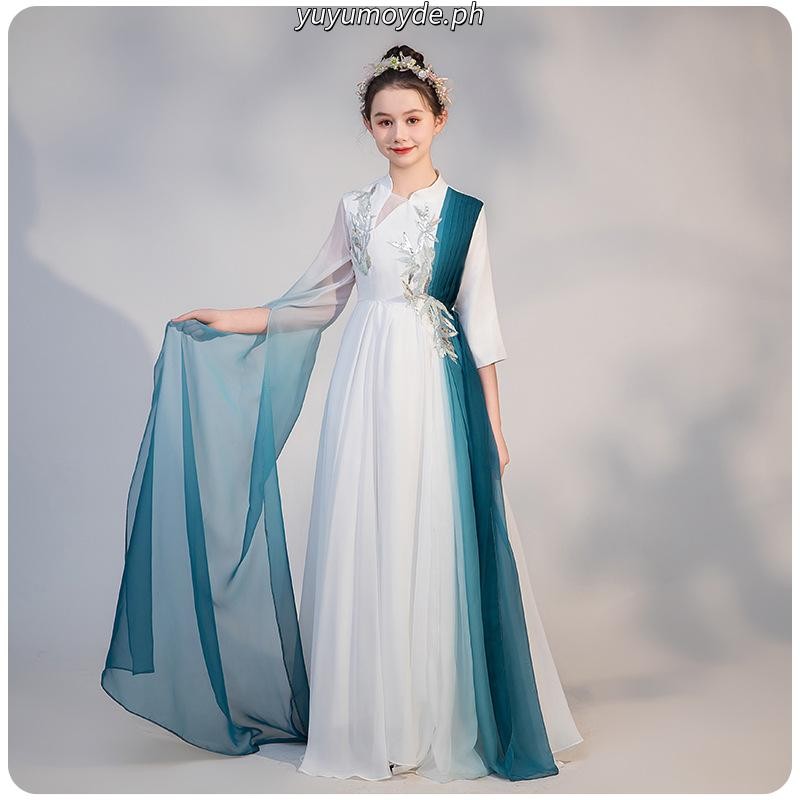 Dress for kids girl Guzheng Costume Female Adult Chinese Style Poetry ...