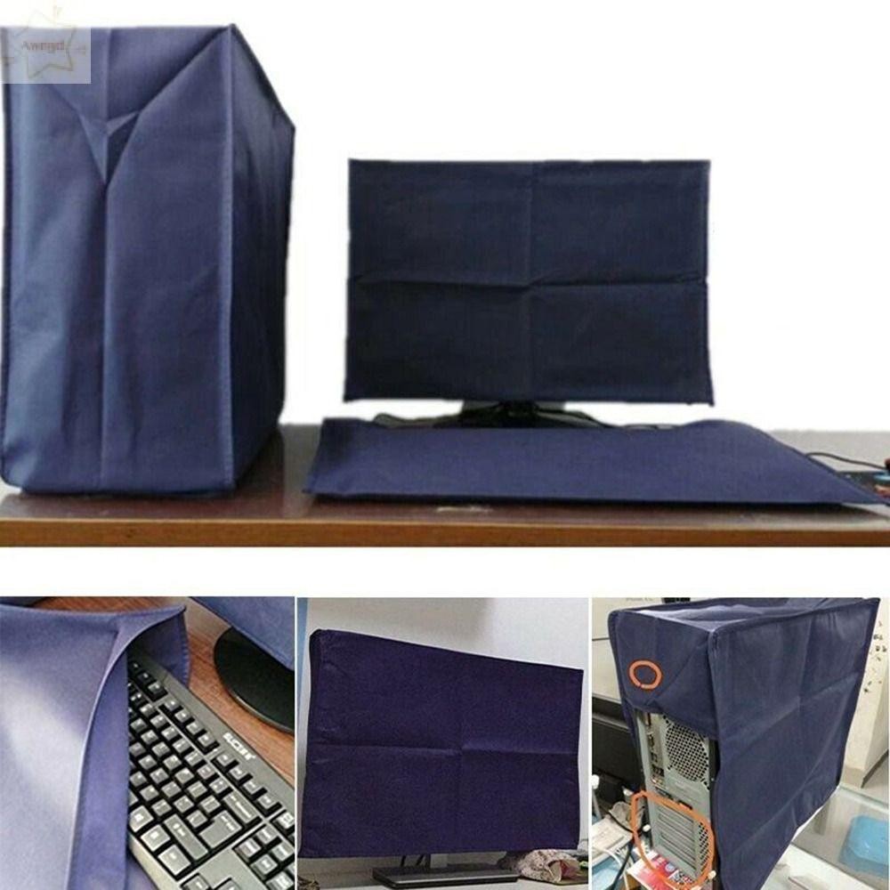 AWNGD 3PCS Desktop Computer Dust Cover, Nonwovens Blue LCD Screen Cover ...