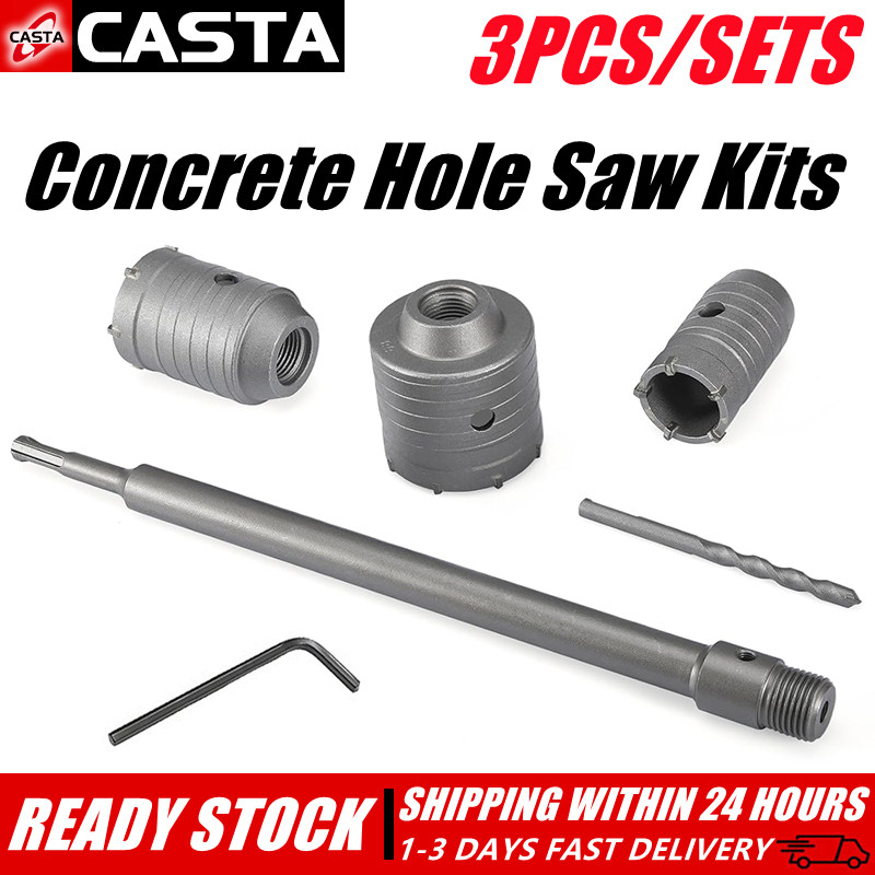 3PCS/SET Premium Heavy duty Concrete wall Hole Saw Tooth Hole Cutter ...
