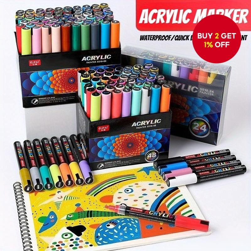 1 set of monochrome acrylic marker pens, ceramic marker pens, color ...
