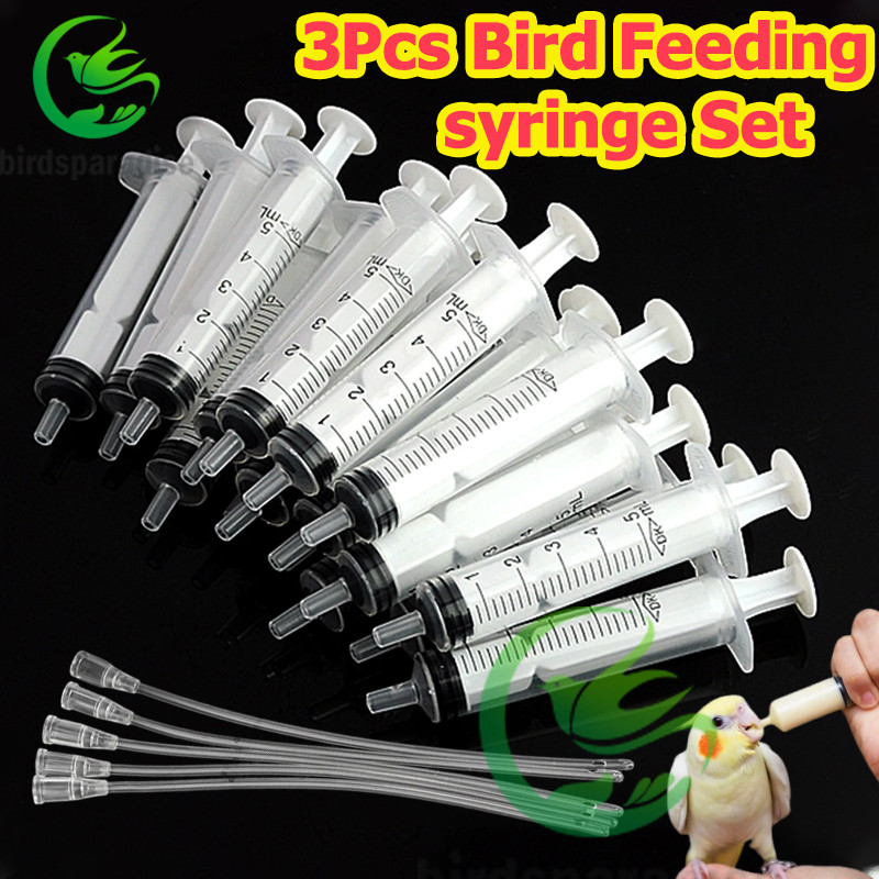 Syringe 3Pcs Baby bird feeder 5ml Hand feeding syringe for lovebirds ...