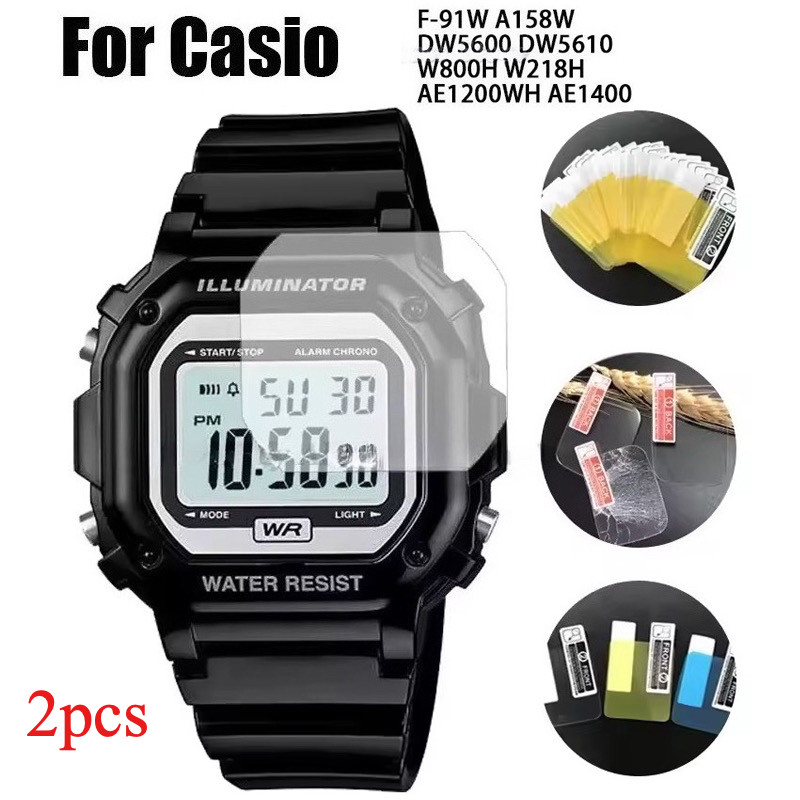 2Pcs Smartwatch Screen Protector Films for Casio Men Classic F91W-1 ...