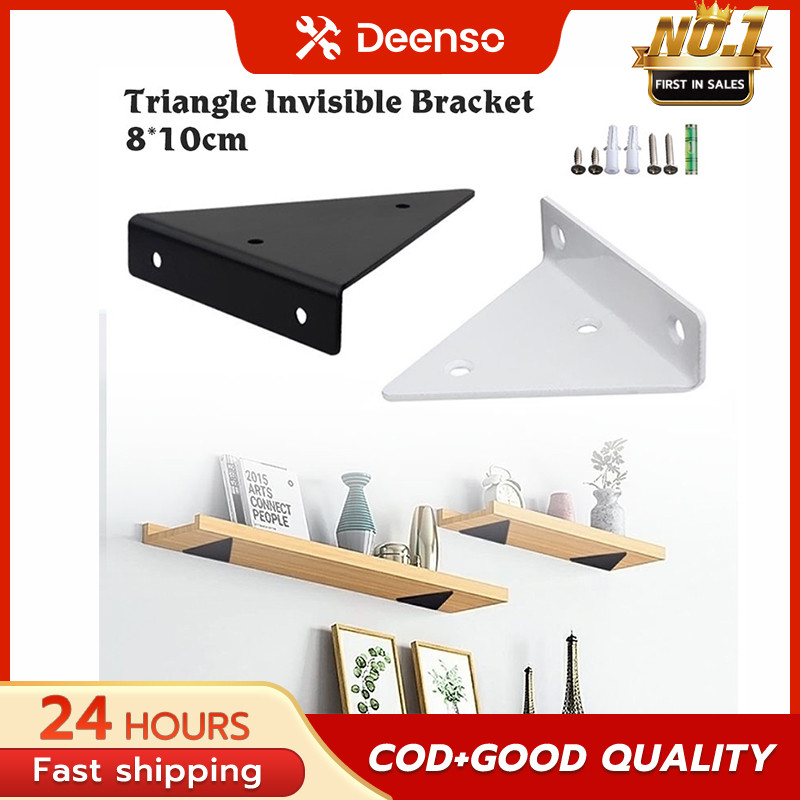 2 Pack Shelf Brackets 8*10cm Hidden Triangle Shelf Bracket with Screws ...