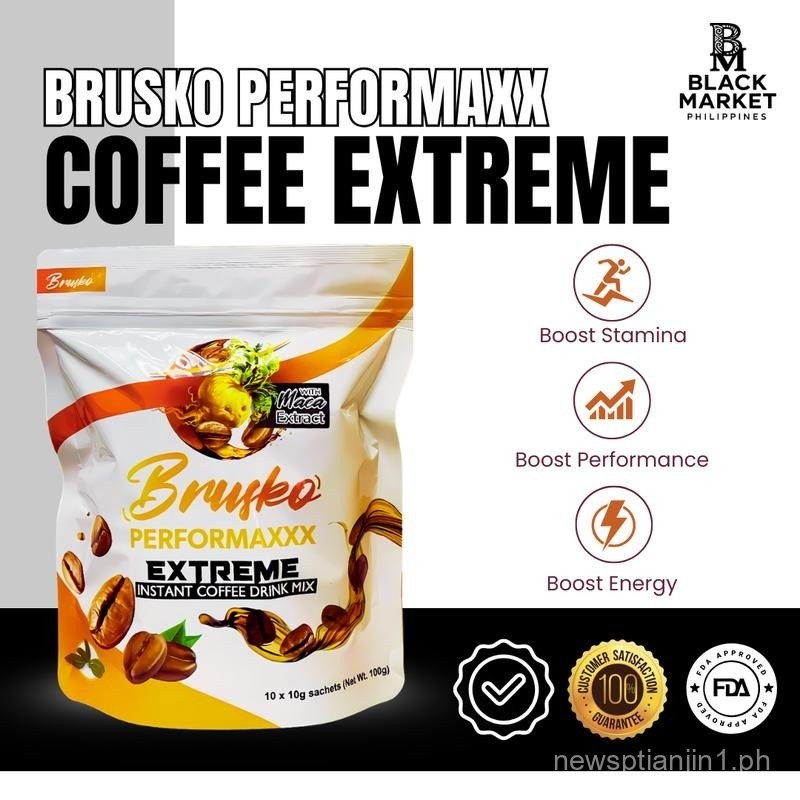 Brusko Performaxx Extreme Coffee Drink Mix with Maca Extract & Tongkat ...